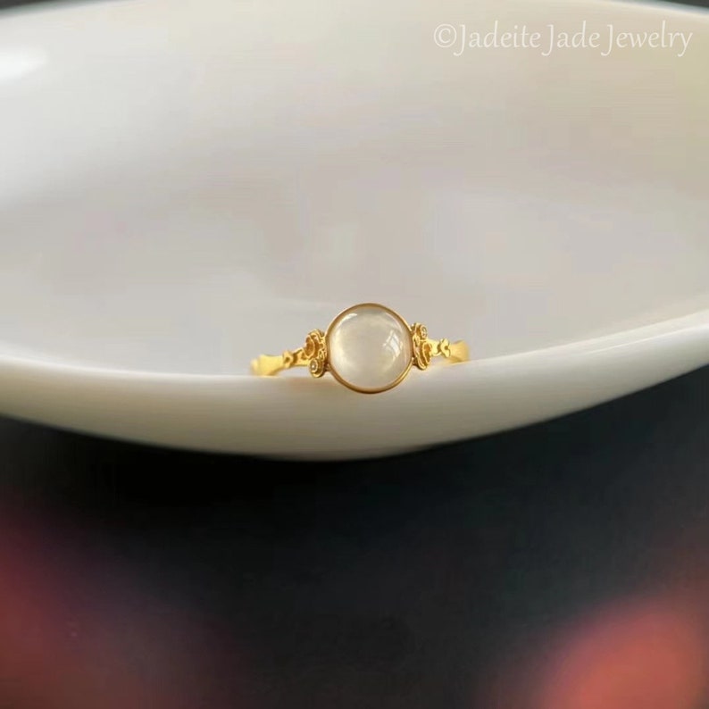Translucent Icy White Jadeite Wedding Ring Ruyi Ceremonial - Etsy
