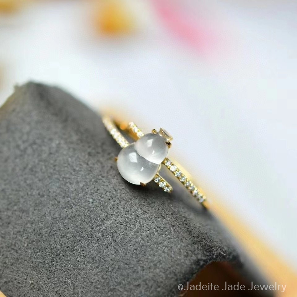 Ice Jade Gourd Diamond Ring Icy Jadeite Hulu Jewelry High - Etsy