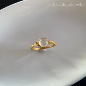 Translucent Icy White Jadeite Wedding Ring, Ruyi Ceremonial Scepter ...