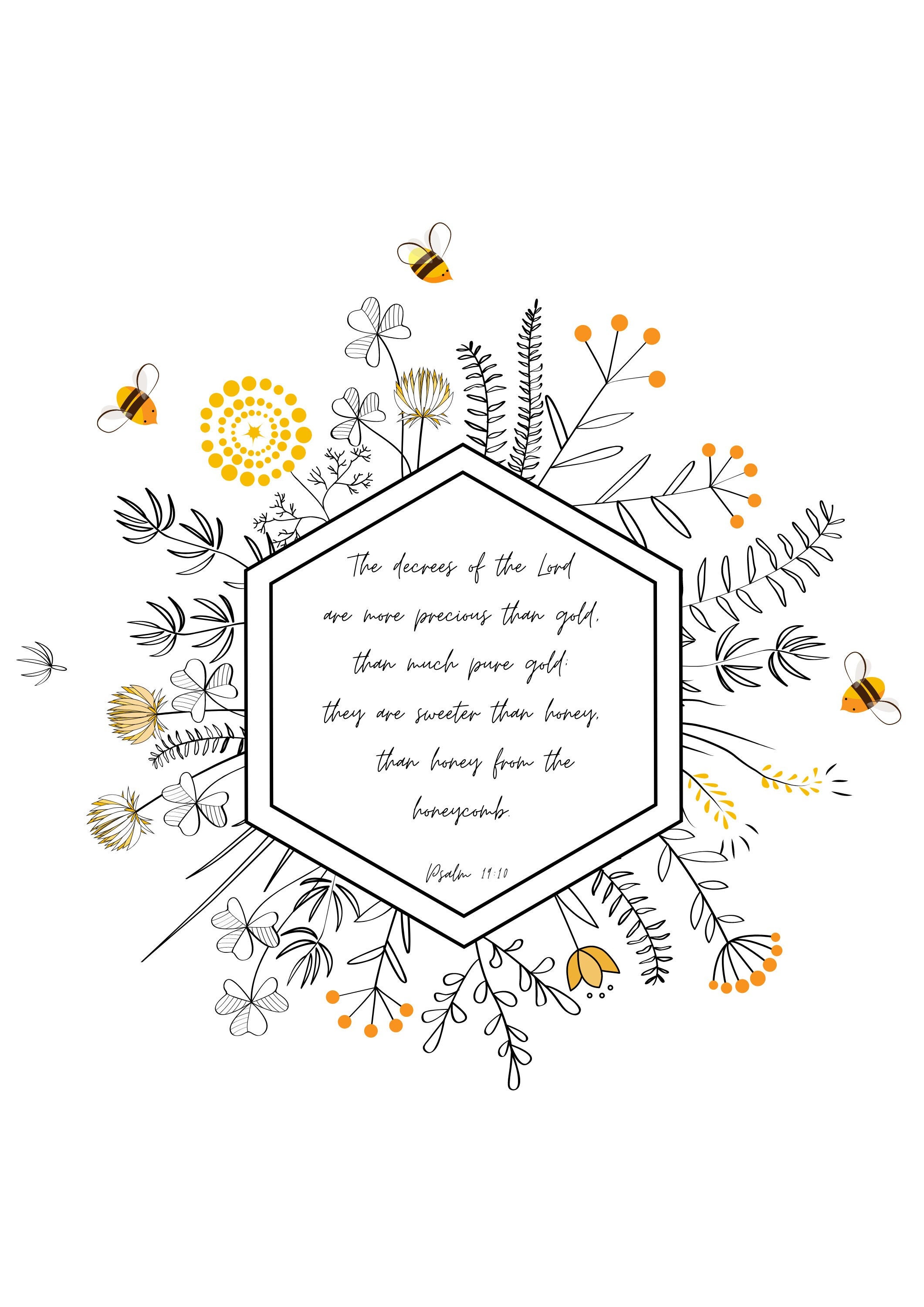 Poster (digital File) | Psalm 19:10 - Sweeter Than Honey - Etsy