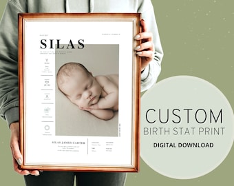 Birth Stats Poster | Etsy