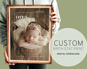 Birth Stats Poster | Etsy