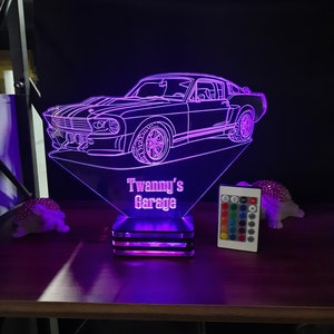 Personalized 3 D Lamp,mustang ,present,gift,birthday,lamp Night,wedding ...