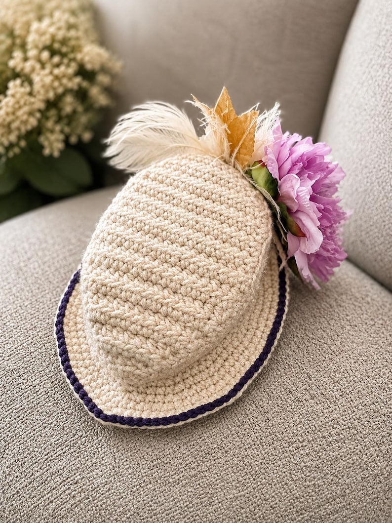 Victorian Crochet Hat Pattern | Teardrop Crown, Shaped Brim (PDF ...
