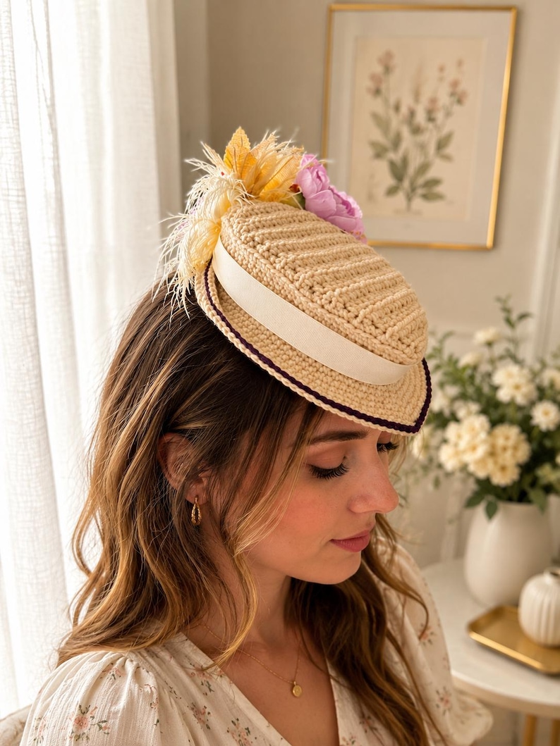 Victorian Crochet Hat Pattern | Teardrop Crown, Shaped Brim (PDF ...