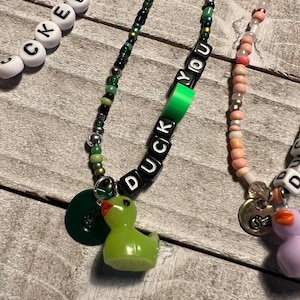 Duck Duck Beaded Rear-view Mirror Dangler Ducked Ducks Peace Sign You ...