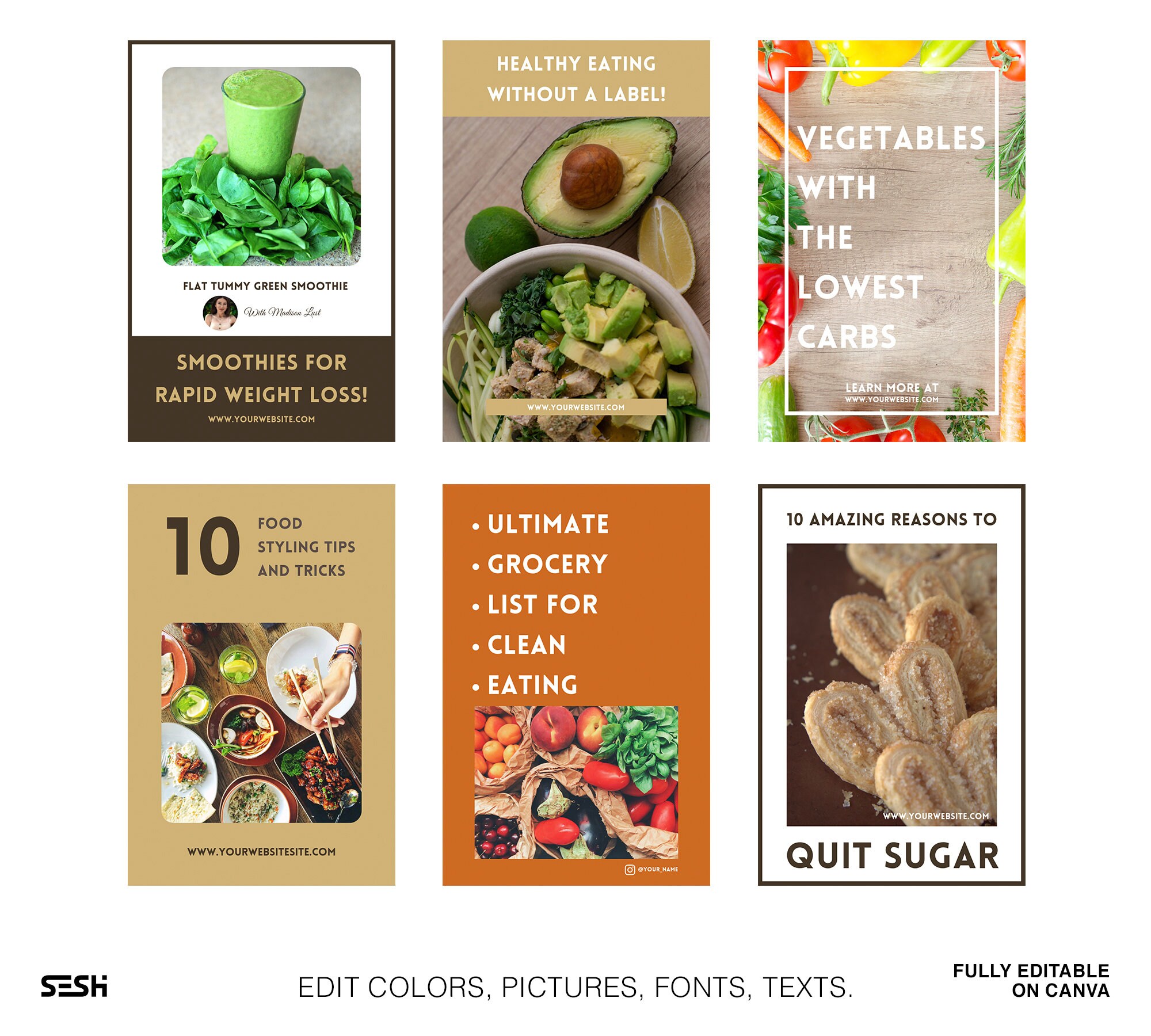 Food Blogger Pinterest Pin Templates Food Blog Pinterest Marketing ...