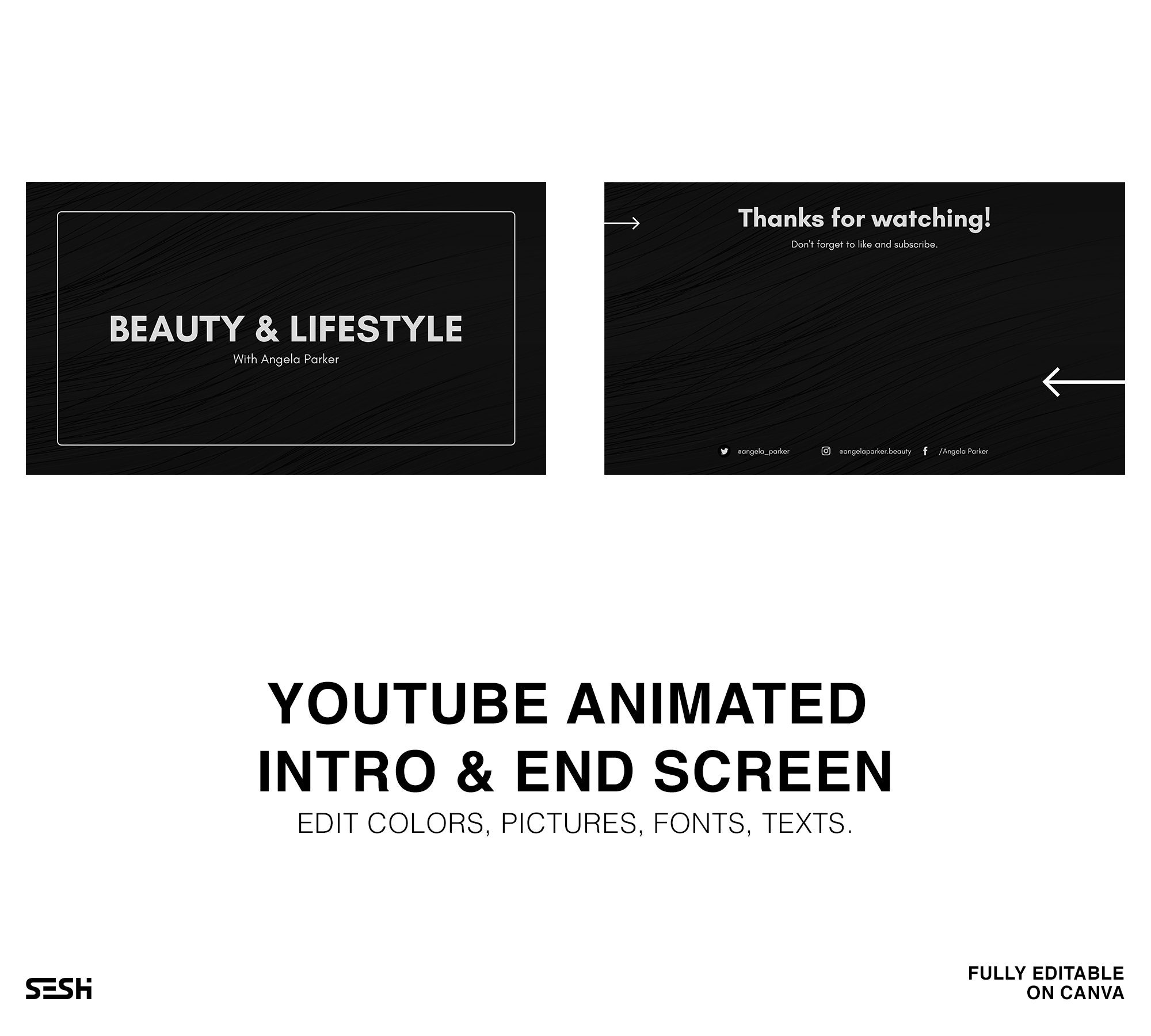 Editable Youtube Branding Kit , Youtube Banner Intro Endslate Template ...