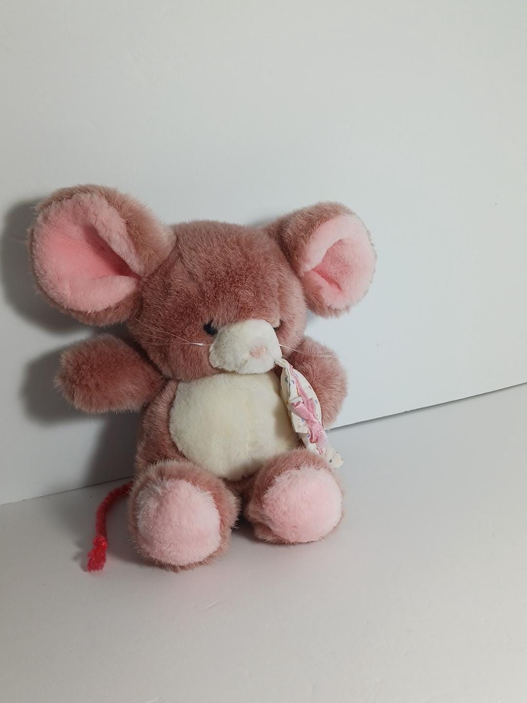 Russ Berrie and Co. Vintage Pink Mouse With Pillow Plush Stuffed Animal ...