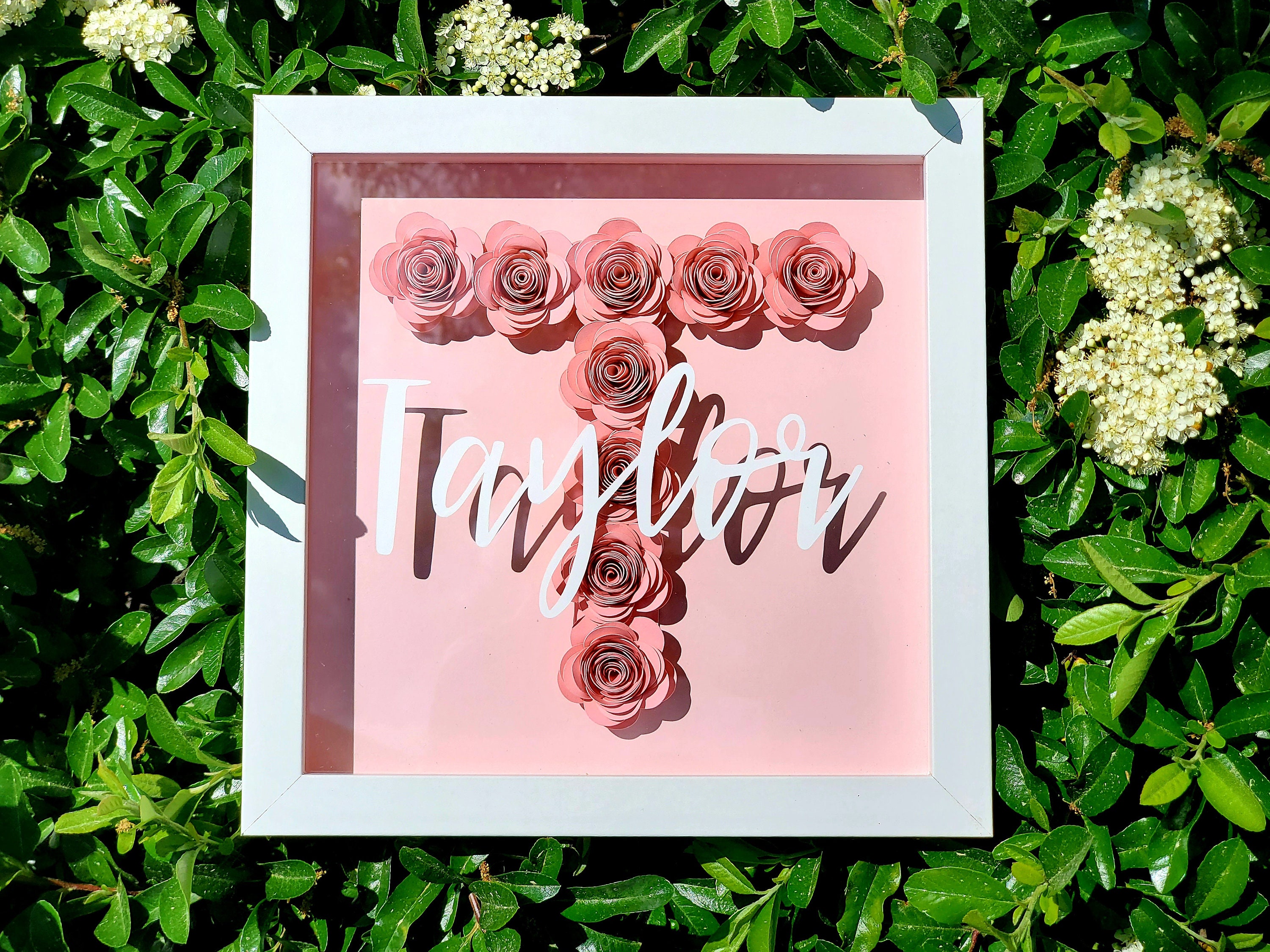 Paper Flower Name Frame - Etsy