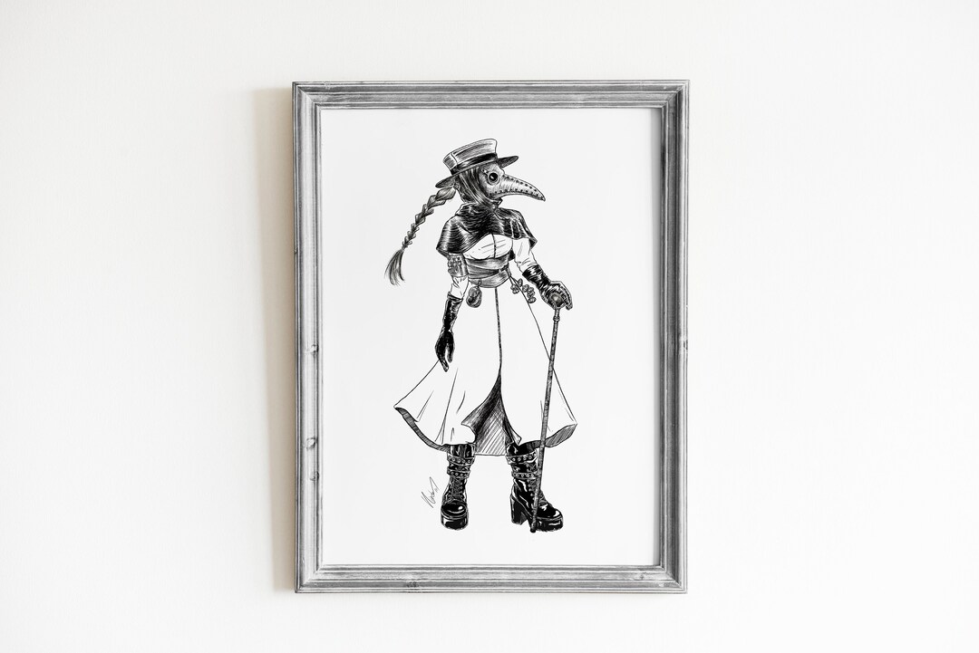 Sheet Print Doctor Black Plague Black Plague Doctor Middle Ages Mask ...