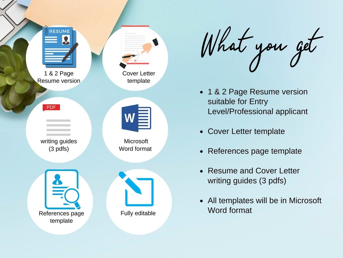 ATS Friendly Resume Template Word, Professional Resume, Simple Resume ...