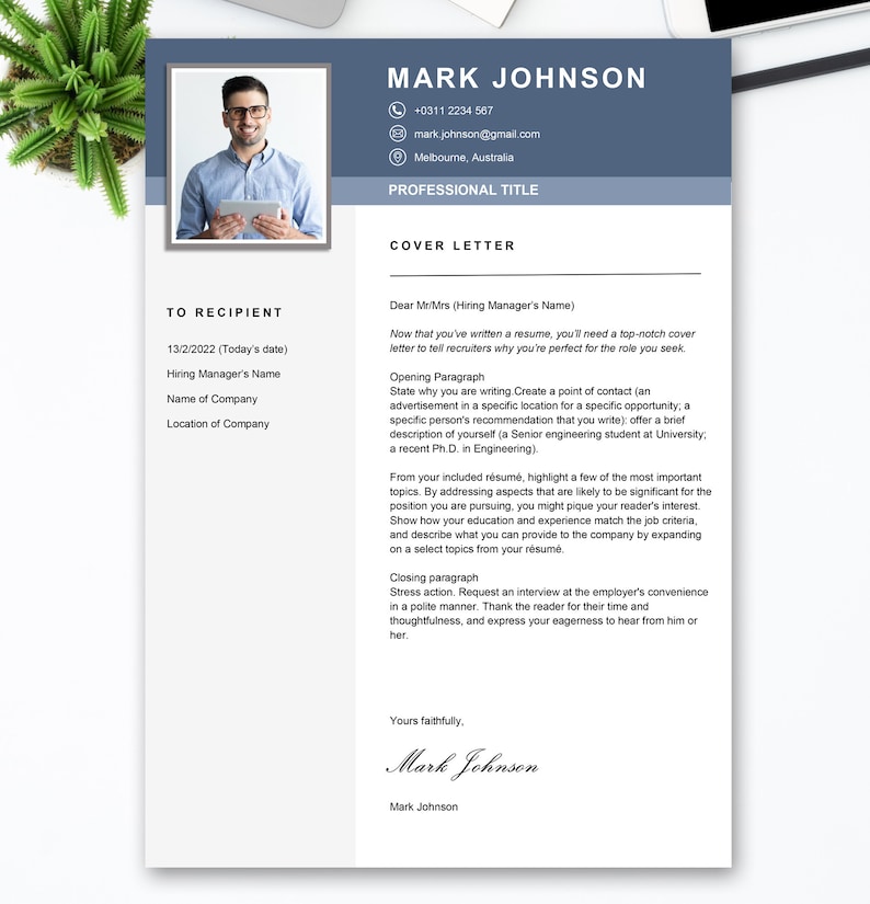 Professional Resume and Cover Letter Template +| 3 Designs | Resume,cv ...
