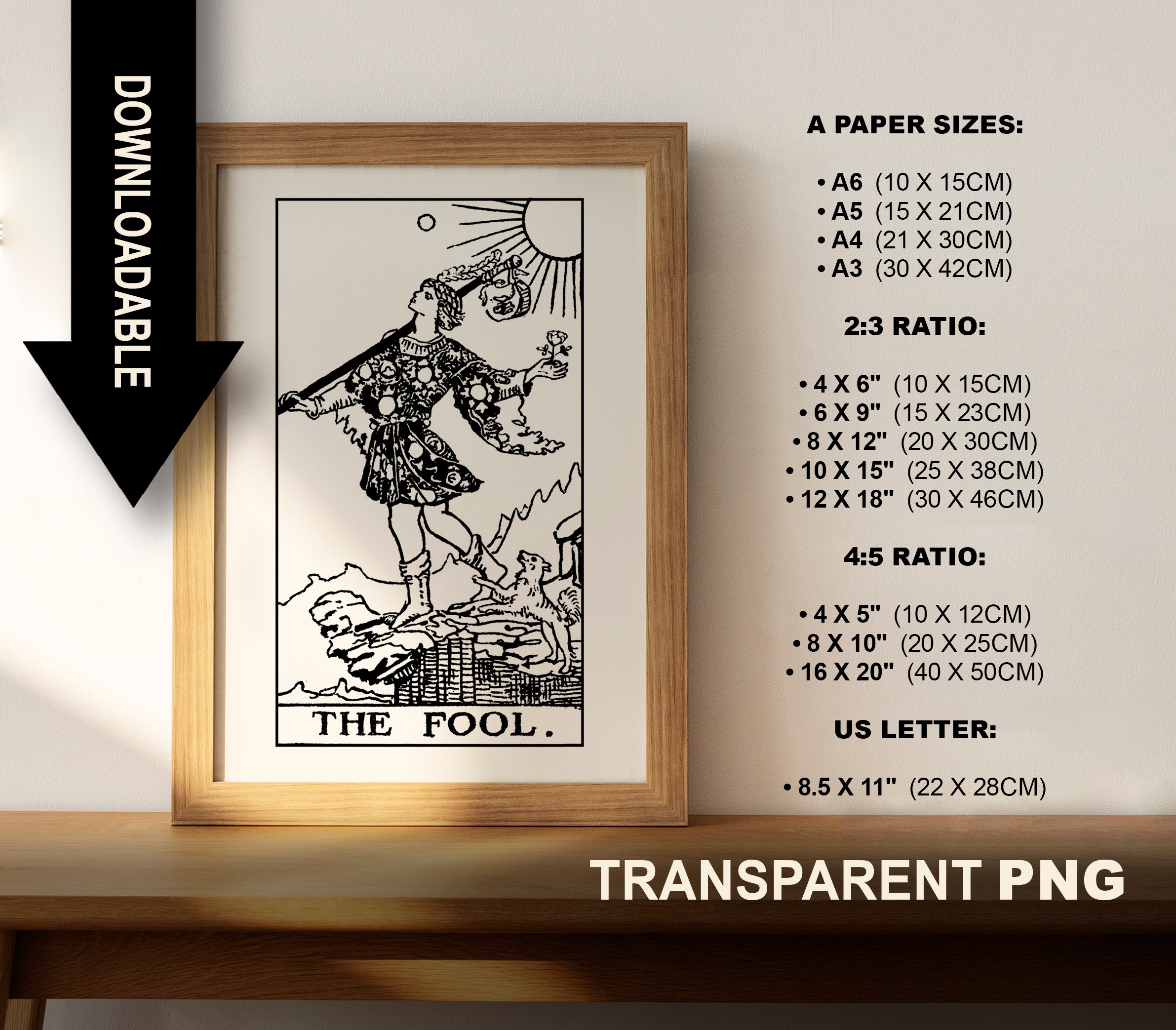 The Fool Tarot Card Download Printable High Quality Tarot Card - Etsy