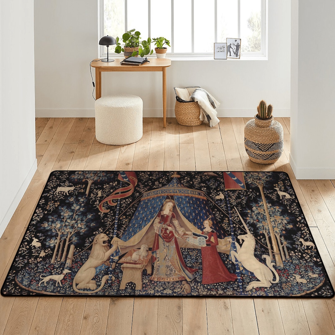 Medieval Unicorn - Accent Rug - Art Rug - Sofa Area Rug - Etsy