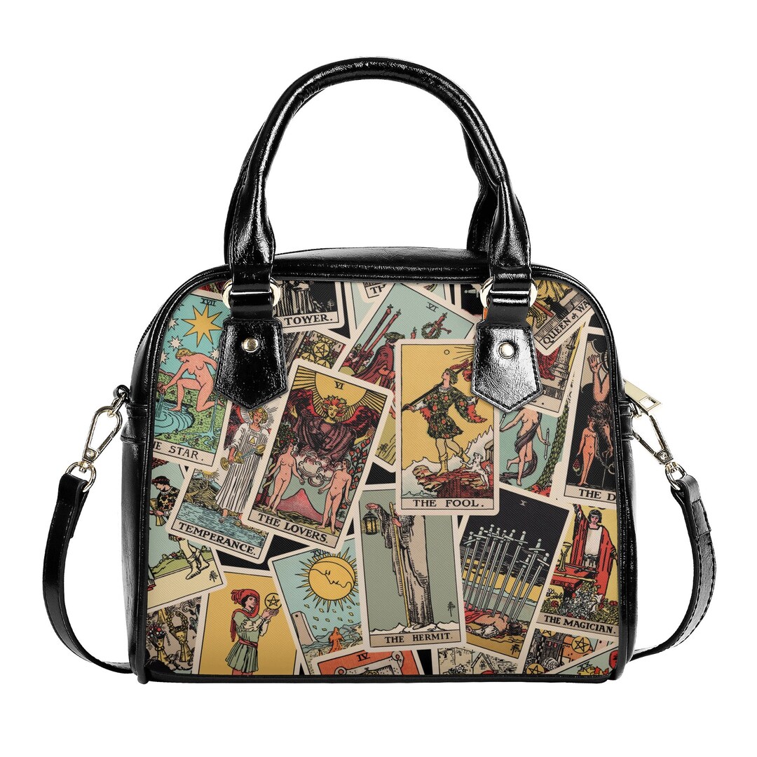 Tarot Cards Handbag Rider Waite Print Tarot Purse Vegan Leather ...