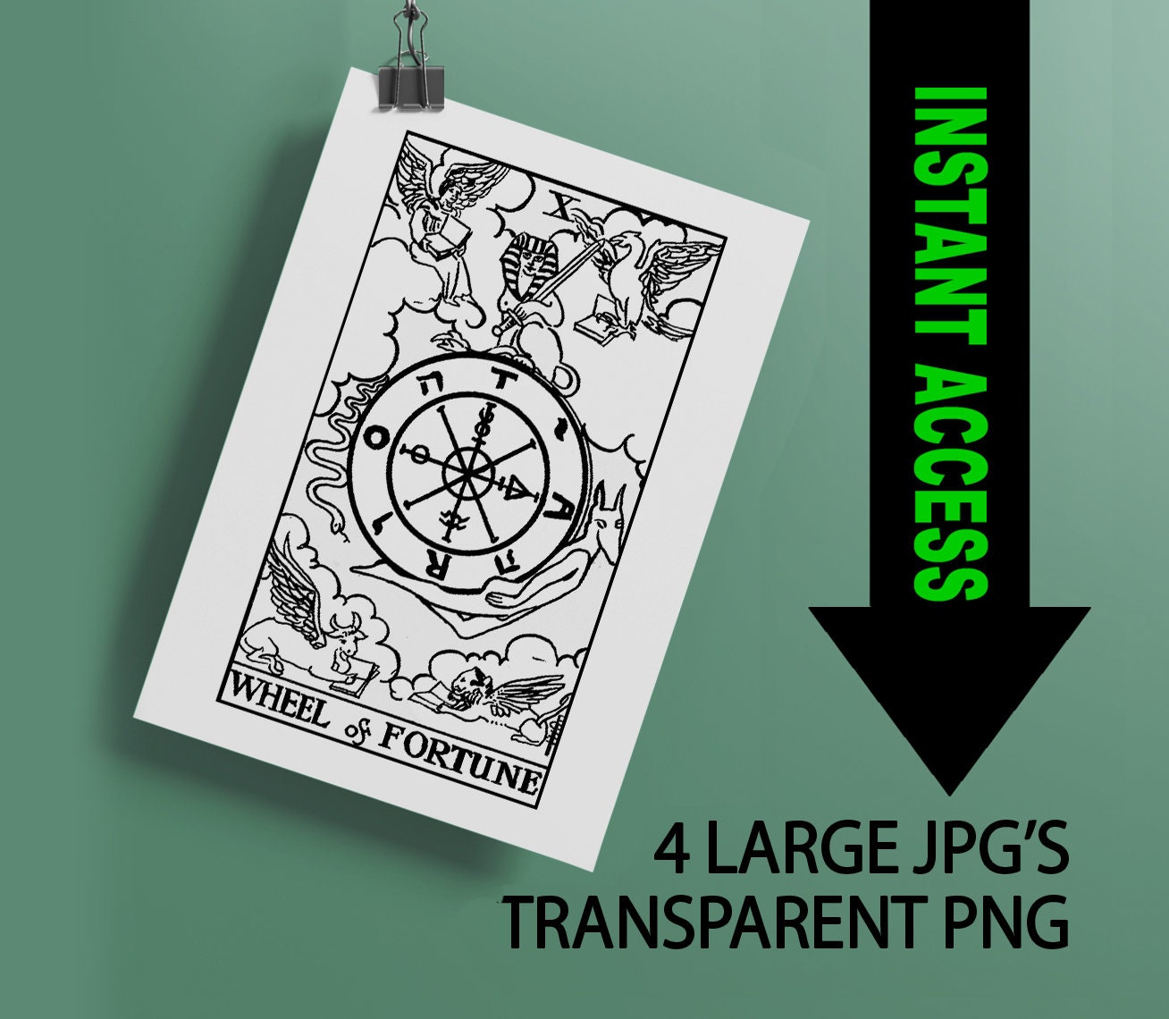 The Wheel of Fortune Tarot Card Download Printable High - Etsy