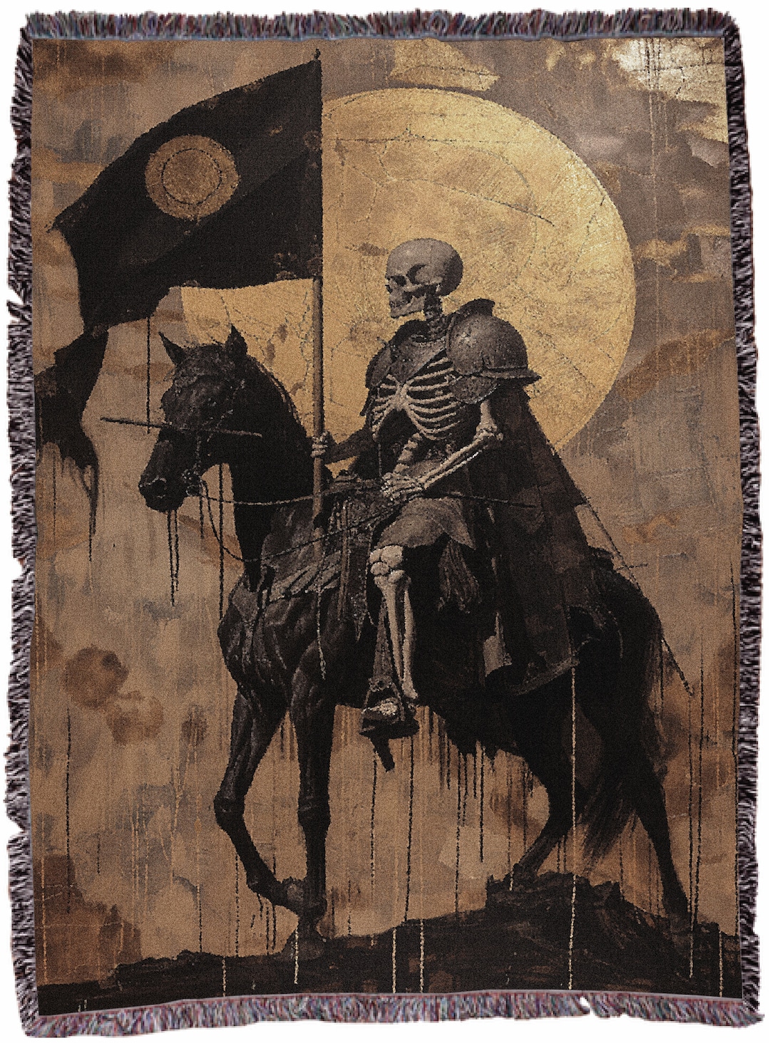 Death Riding a Horse Woven Blanket, Death Tarot , Tarot Card Blanket - Etsy