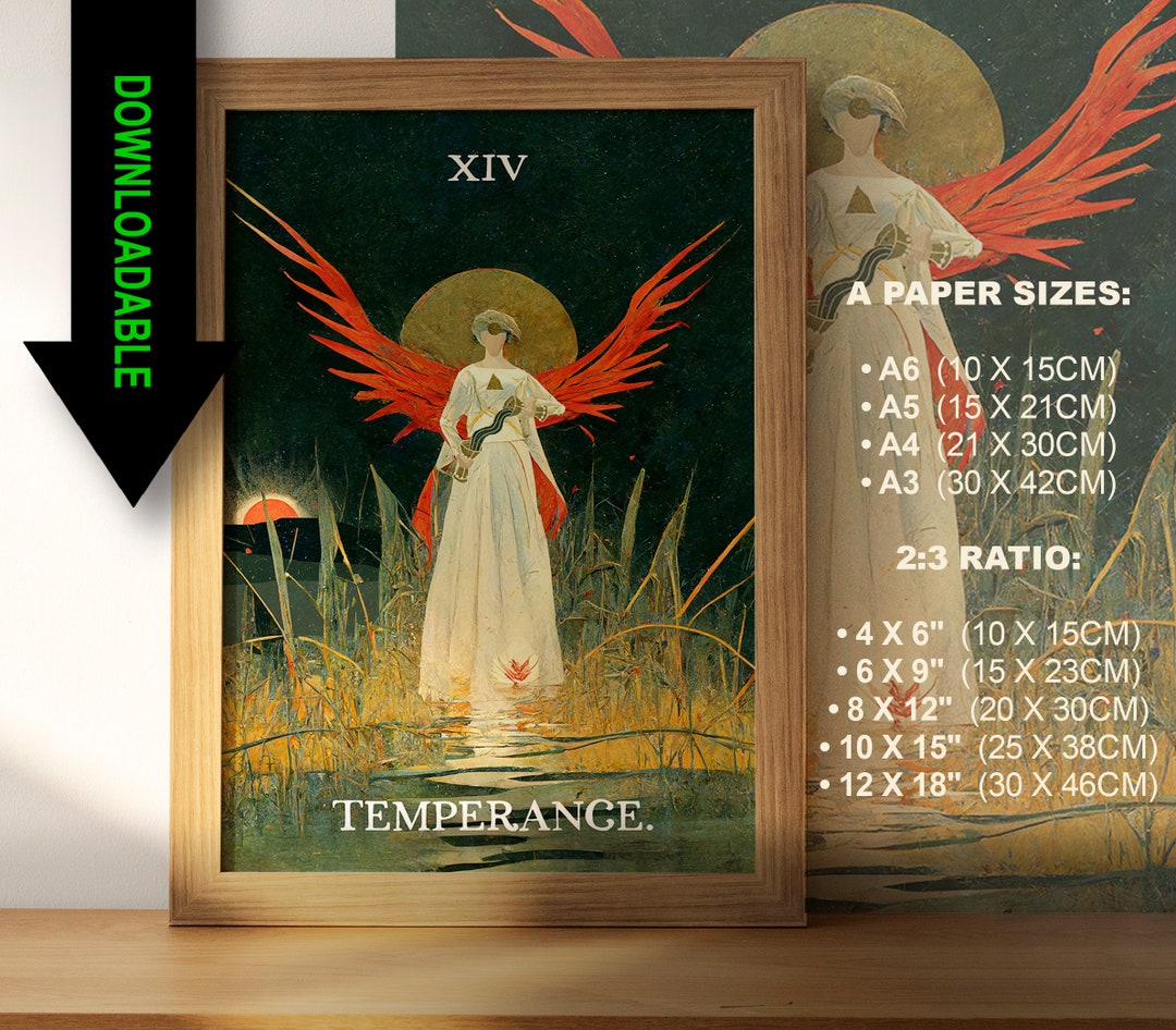 The Temperance Card Tarot Card Download Printable High Quality Tarot ...