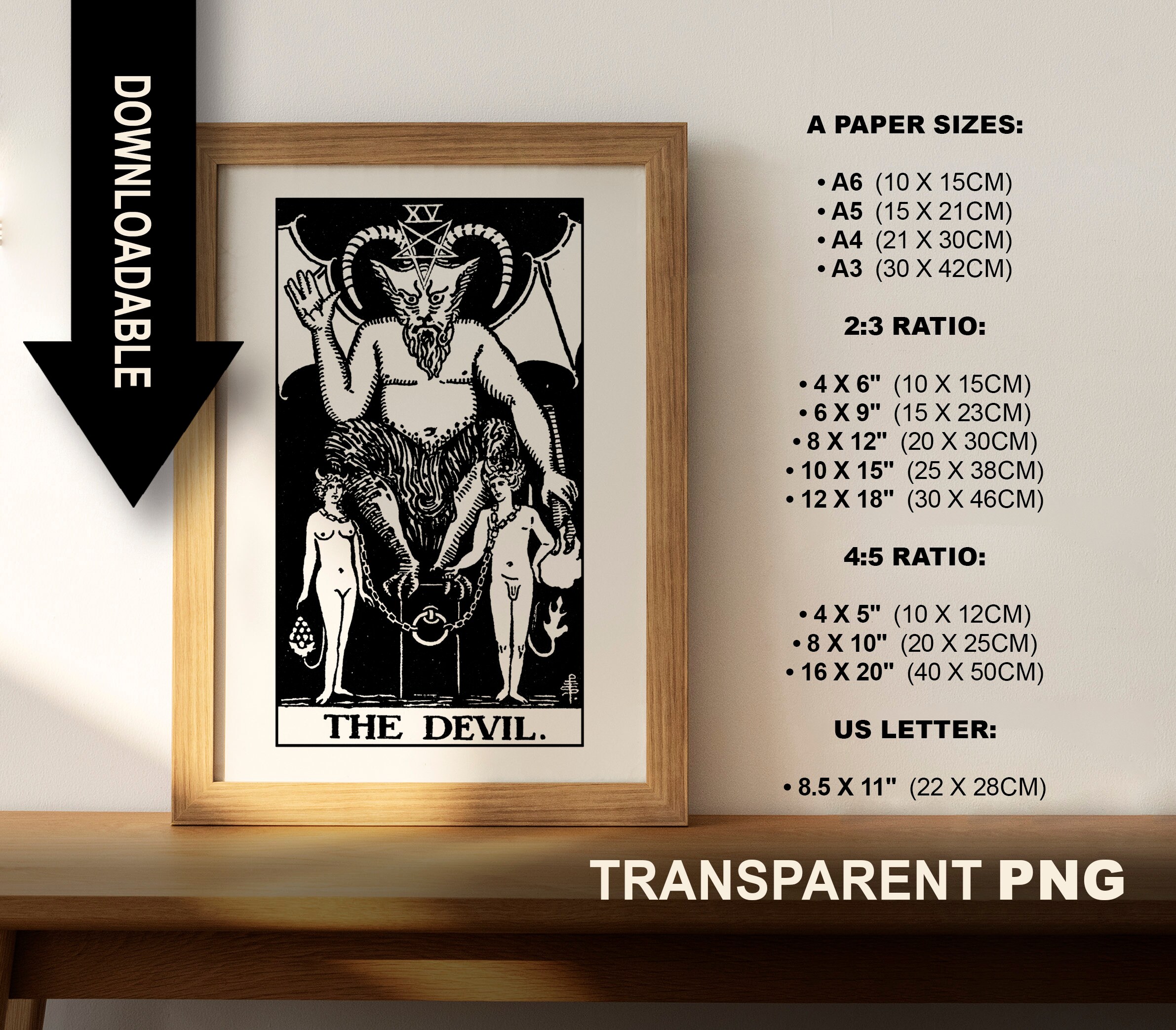 The Devil Tarot Card Download Printable High Quality Tarot Card Instant ...