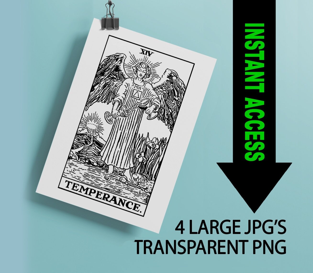 The Temperance Card Tarot Card Download Printable High Quality Tarot ...