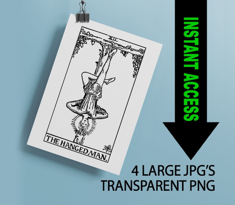 The Hanged Man Tarot Card Download Printable High Quality Tarot Card ...
