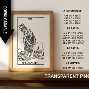 The Strength Tarot Card Download Printable High Quality Tarot Card ...