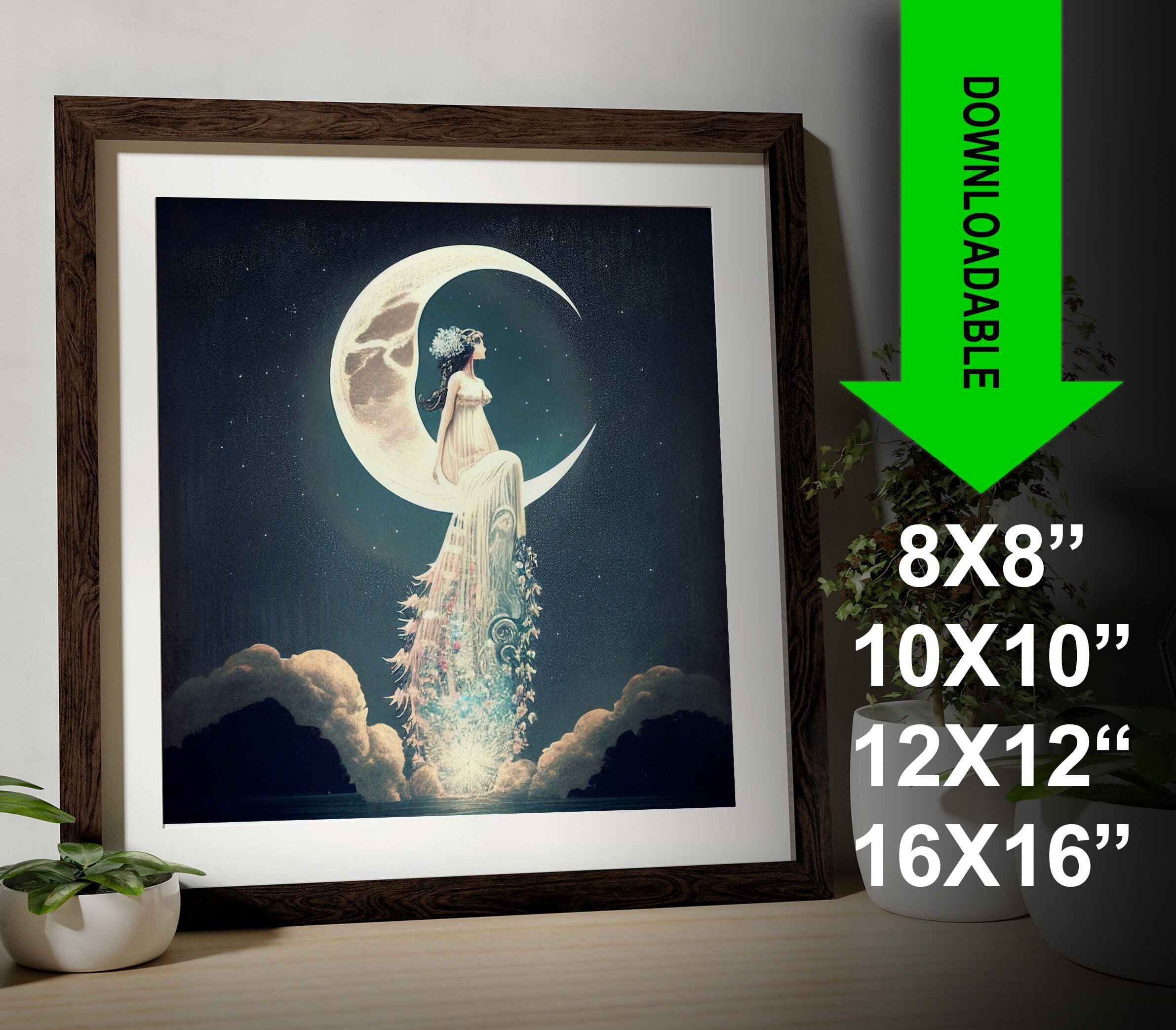 Moon Goddess Download Printable High Quality Instant Download JPG Tarot ...