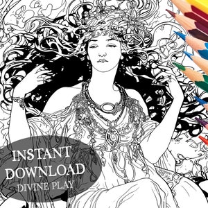 Lilith Goddess Coloring Book Art - Download Printable High Quality ...