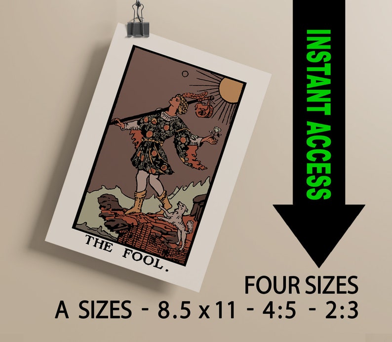 The Fool Tarot Card Download Printable High Quality Harvest - Etsy