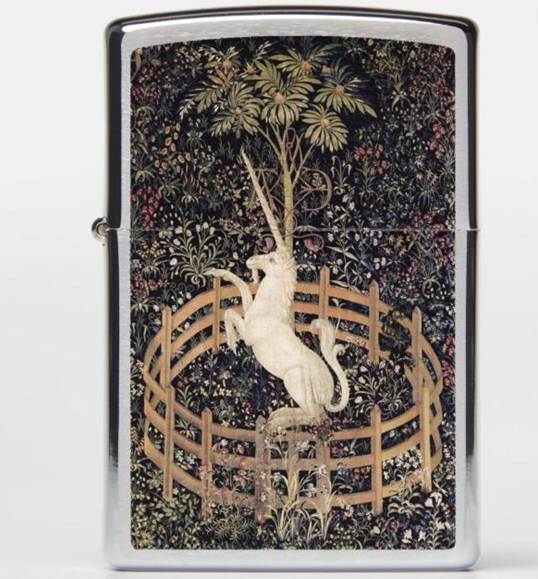 Unicorn Lighter Vintage Lighter Medieval Lighter Chrome Metal Lighter ...