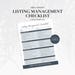 Real Estate Listing Management Checklist, Listing to Close Checklist ...