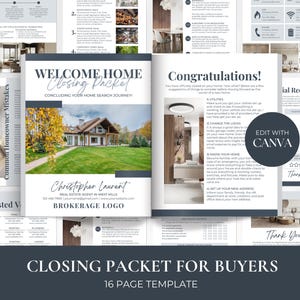 Real Estate Closing Packet, Home Closing Packet, New Home Guide, Client ...