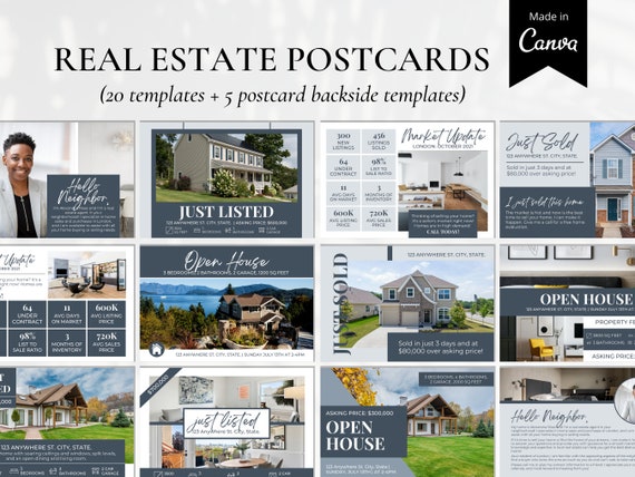 20 Real Estate Postcard Template Bundle Realtor Postcards - Etsy