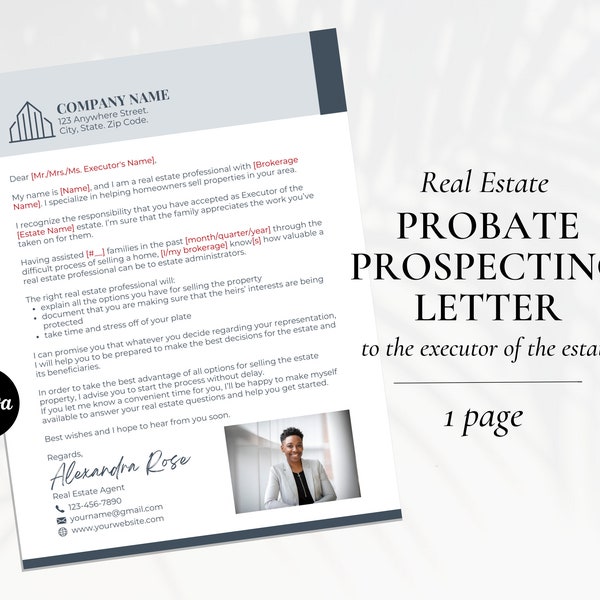 Probate Letter for Real Estate - Etsy