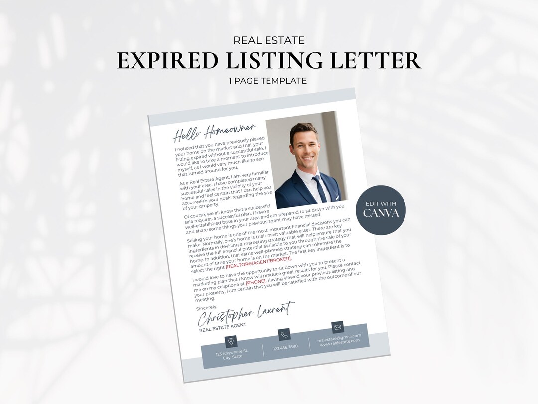 Expired Listing Letter, Real Estate Expired Letter, Real Estate Flyer ...