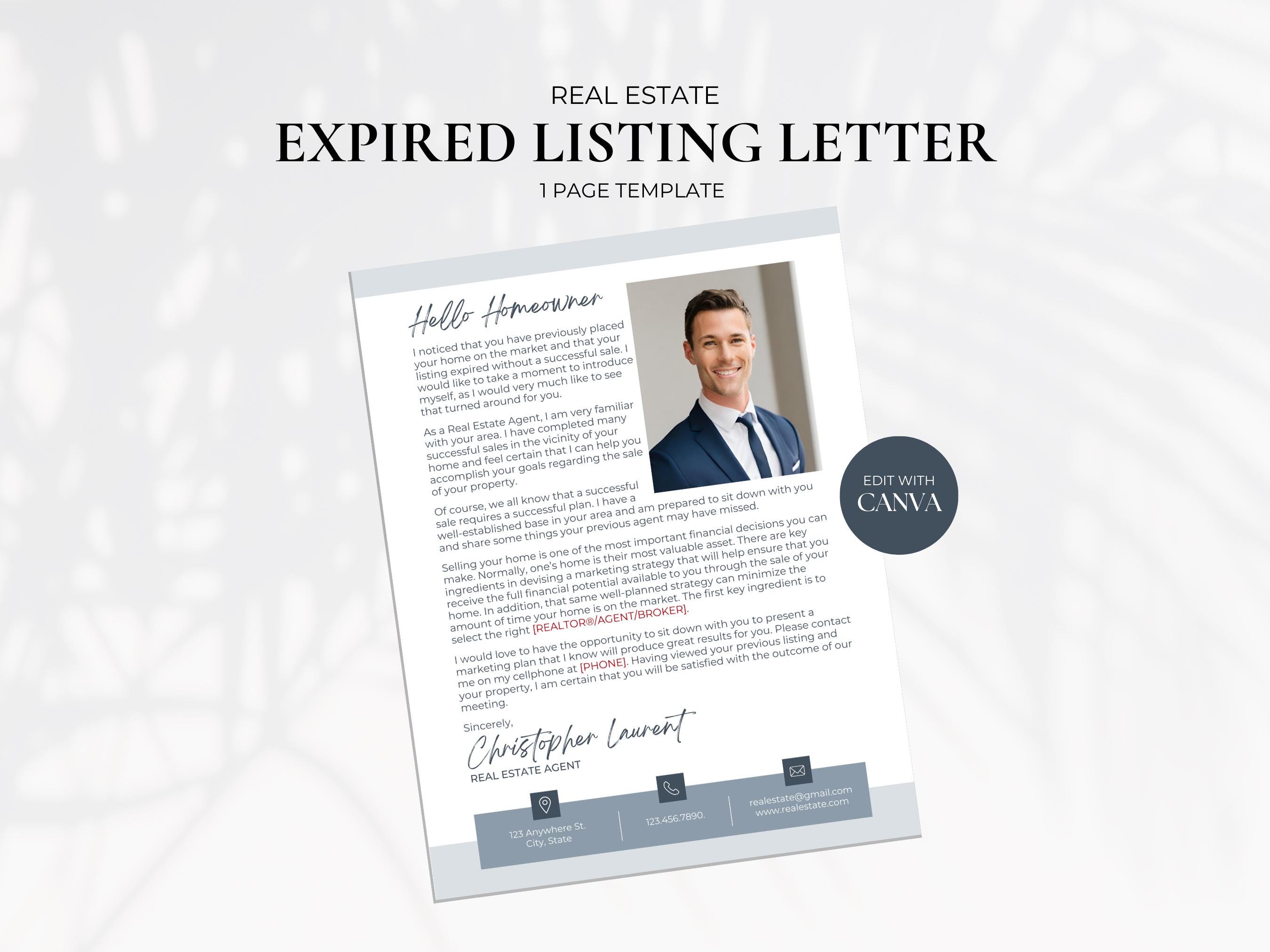 Expired Listing Letter, Real Estate Expired Letter, Real Estate Flyer, Expired Listing Handout ...