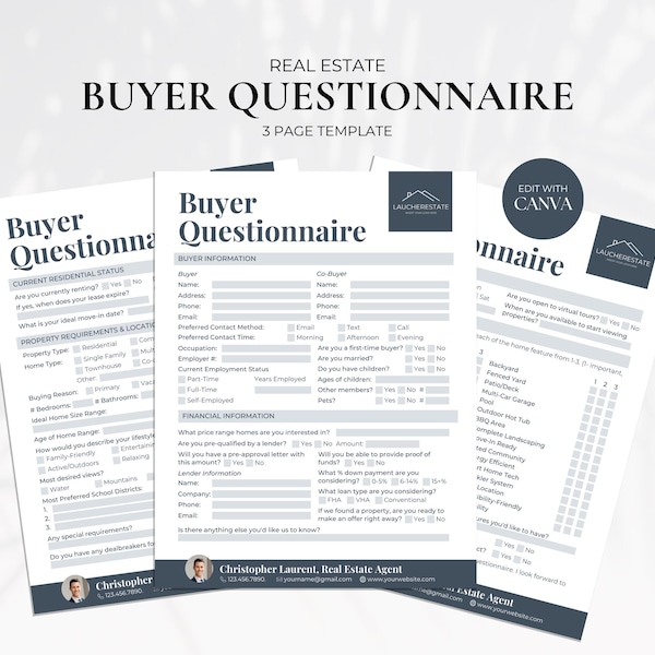 Real Estate Buyer Intake Form - Etsy