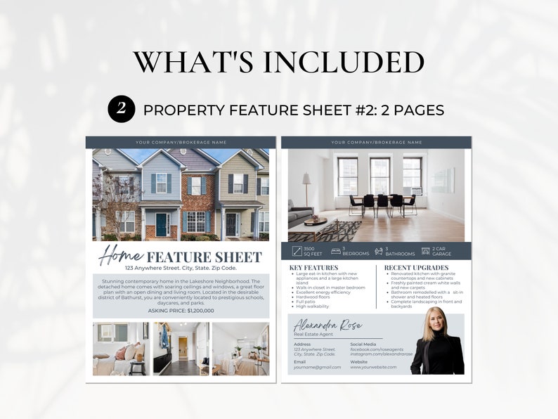 Real Estate Property Feature Sheet Bundle Realty Feature - Etsy