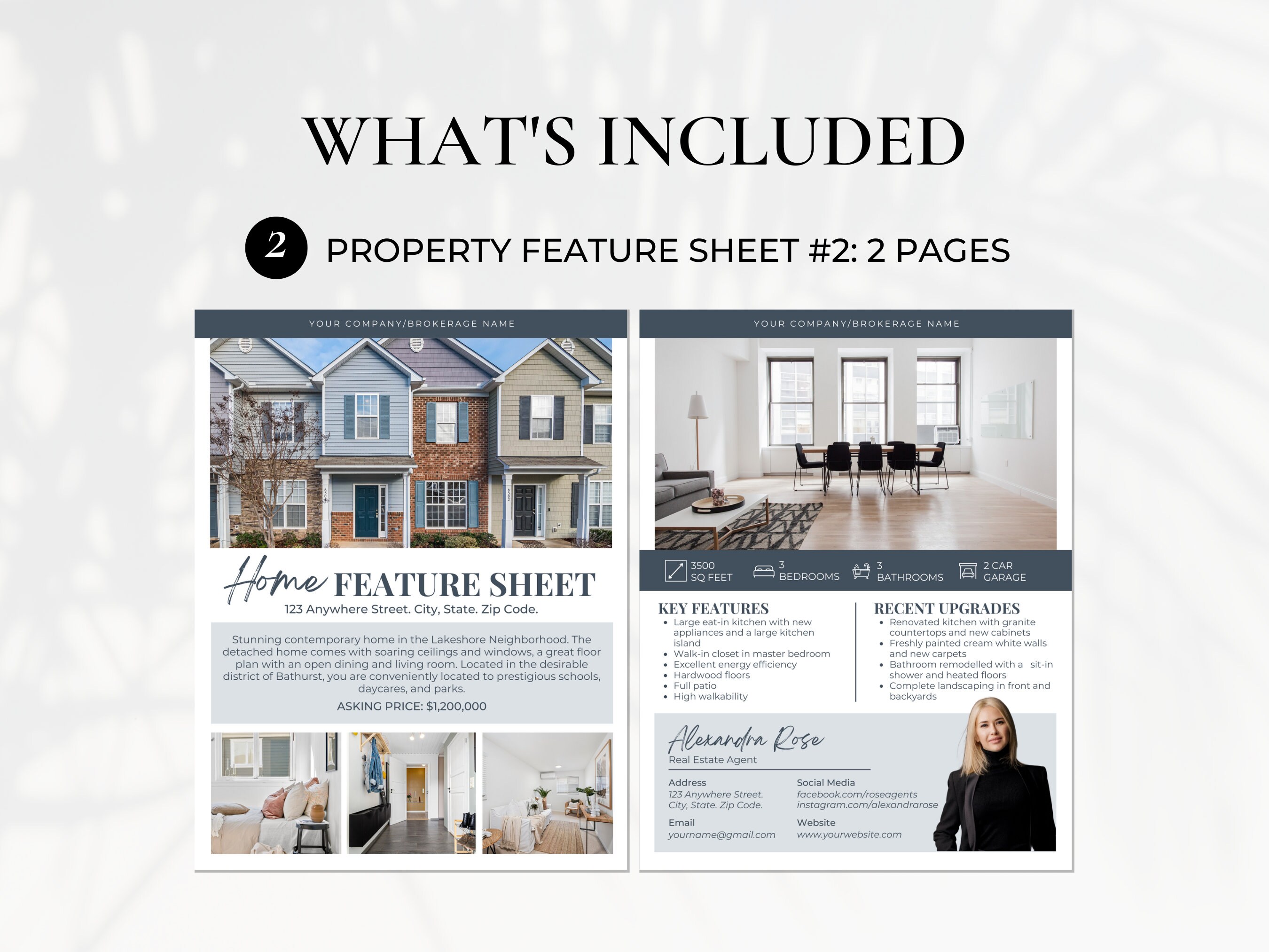 Real Estate Property Feature Sheet Bundle Realty Feature - Etsy