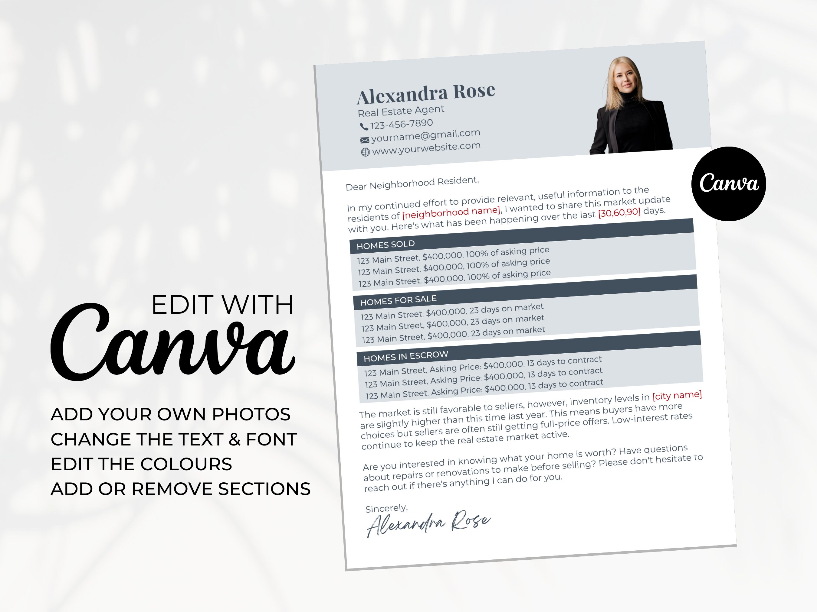 Market Update Letter, Real Estate Market Update Letter, Realtor Market ...