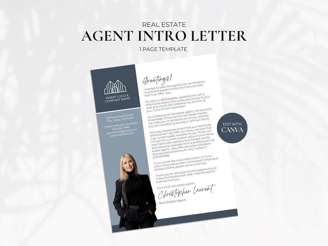 Real Estate Agent Introduction Letter, Realtor Farming Letter, Real ...