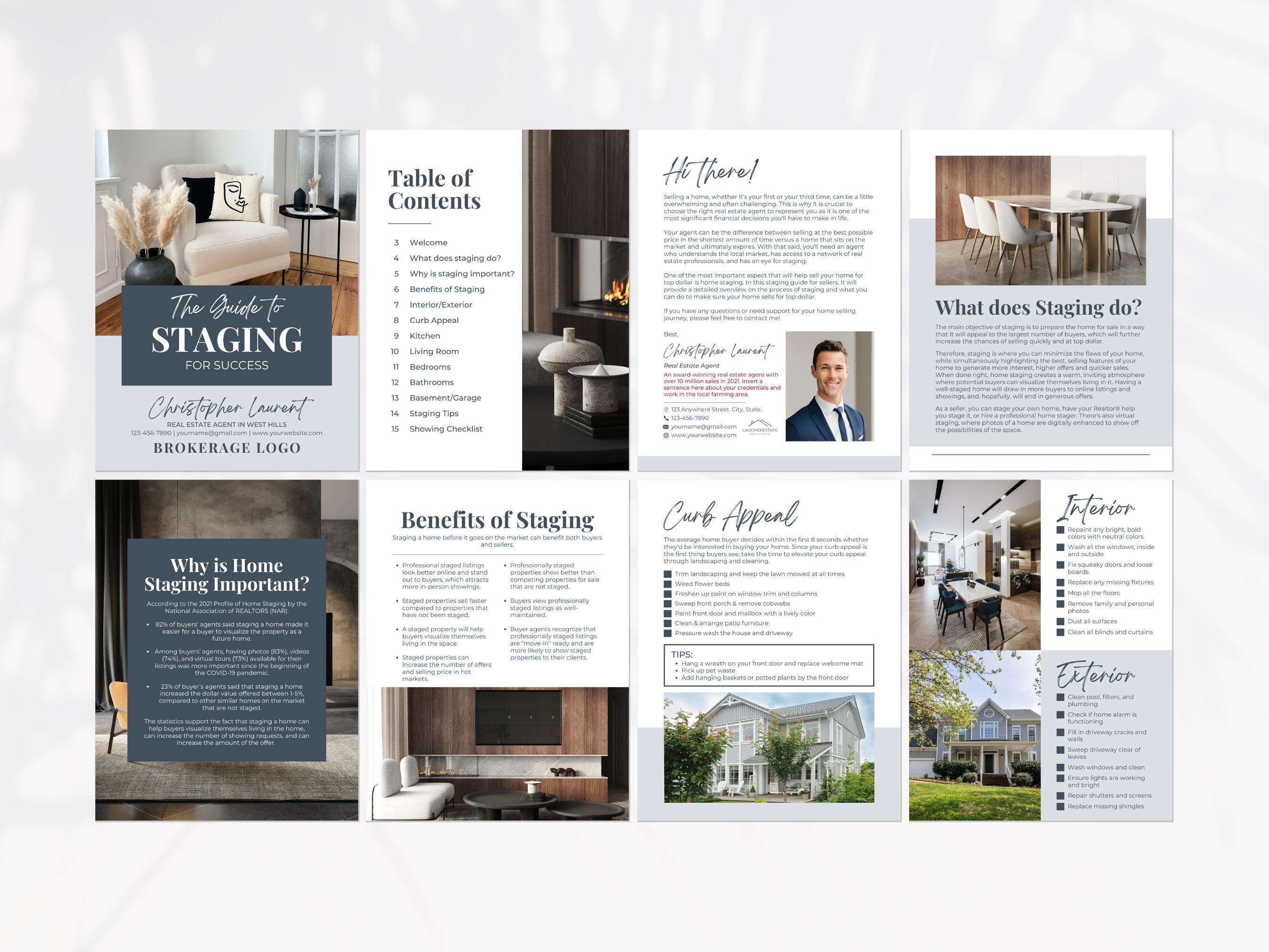 Real Estate Home Staging Guide, Staging Checklist, New Home Staging ...