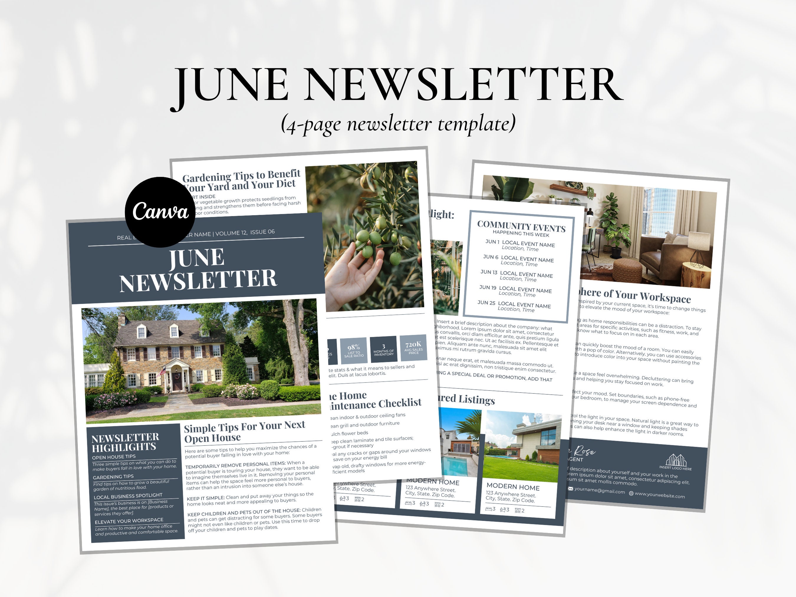 Real Estate June 2023 Newsletter, June Newsletter Template, Real Estate ...