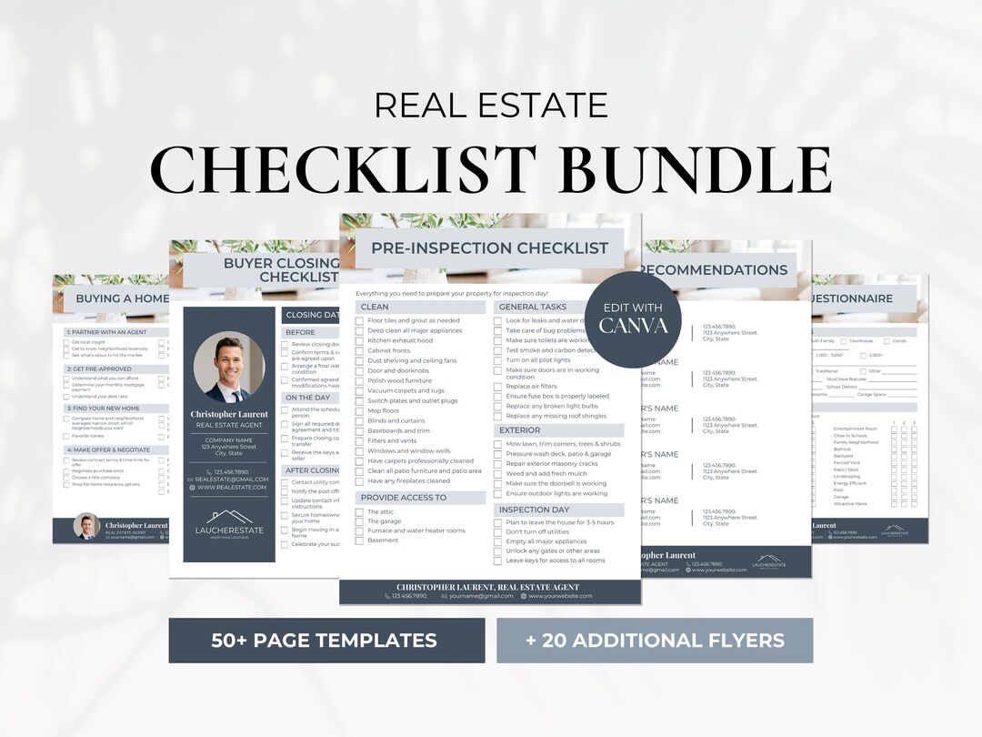 Real Estate Checklist Bundle, Seller Listing Checklist, Transaction ...