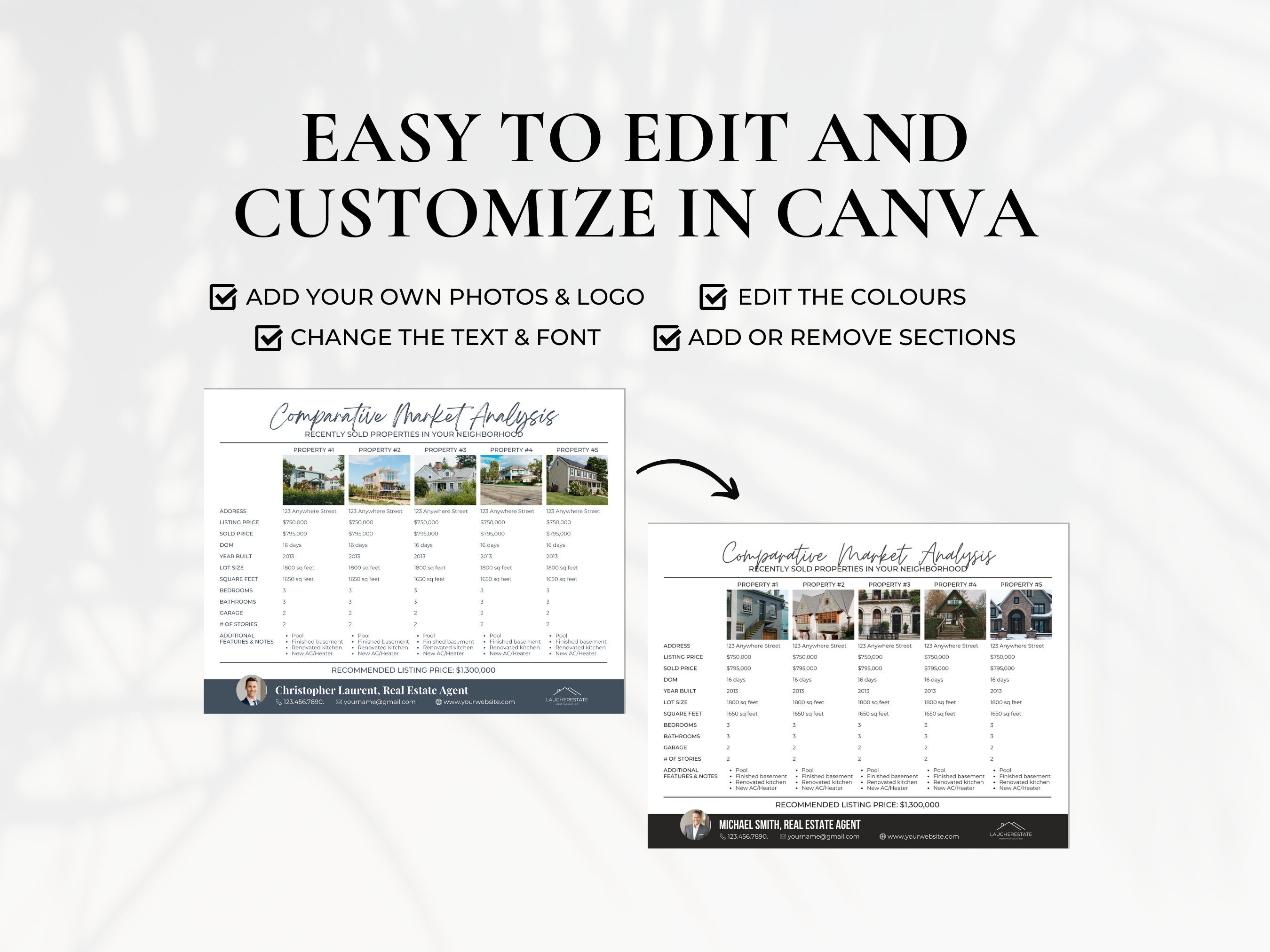 Comparative Market Analysis, Real Estate CMA Template, Realtor CMA ...