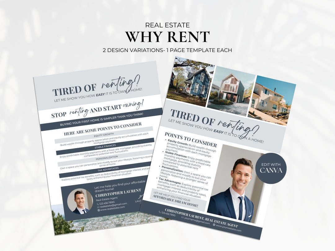 Real Estate Rent Vs Buy Flyer, Tired of Renting Flyer, Why Rent Flyer ...