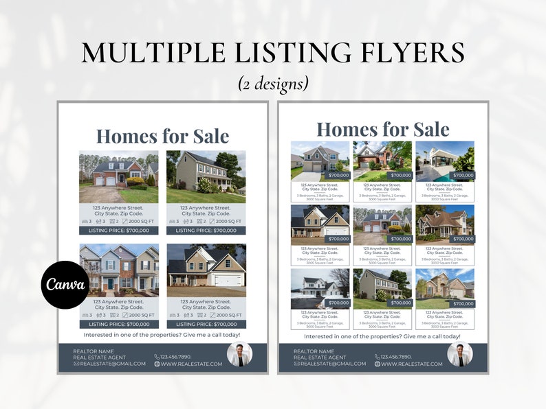 Real Estate Multiple Listing Flyer, New Listing Flyer, Realtor Flyer ...