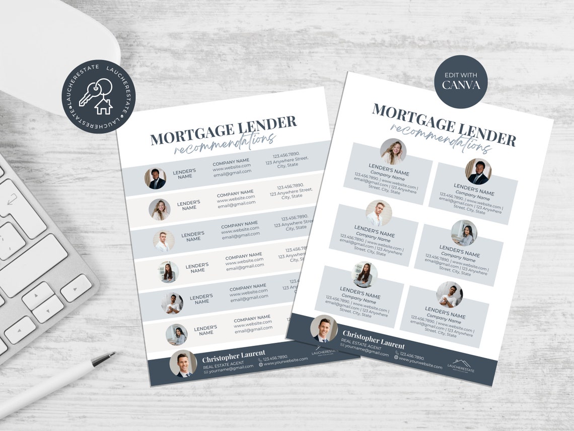 Lender Recommendations Flyer, Trusted Lenders Flyer, Mortgage Lender ...