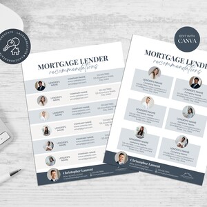 Lender Recommendations Flyer, Trusted Lenders Flyer, Mortgage Lender ...